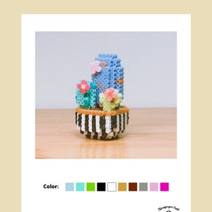 Mini Cactus Plants 3D Perler Bead Pattern Set of 6 Digital Download ...