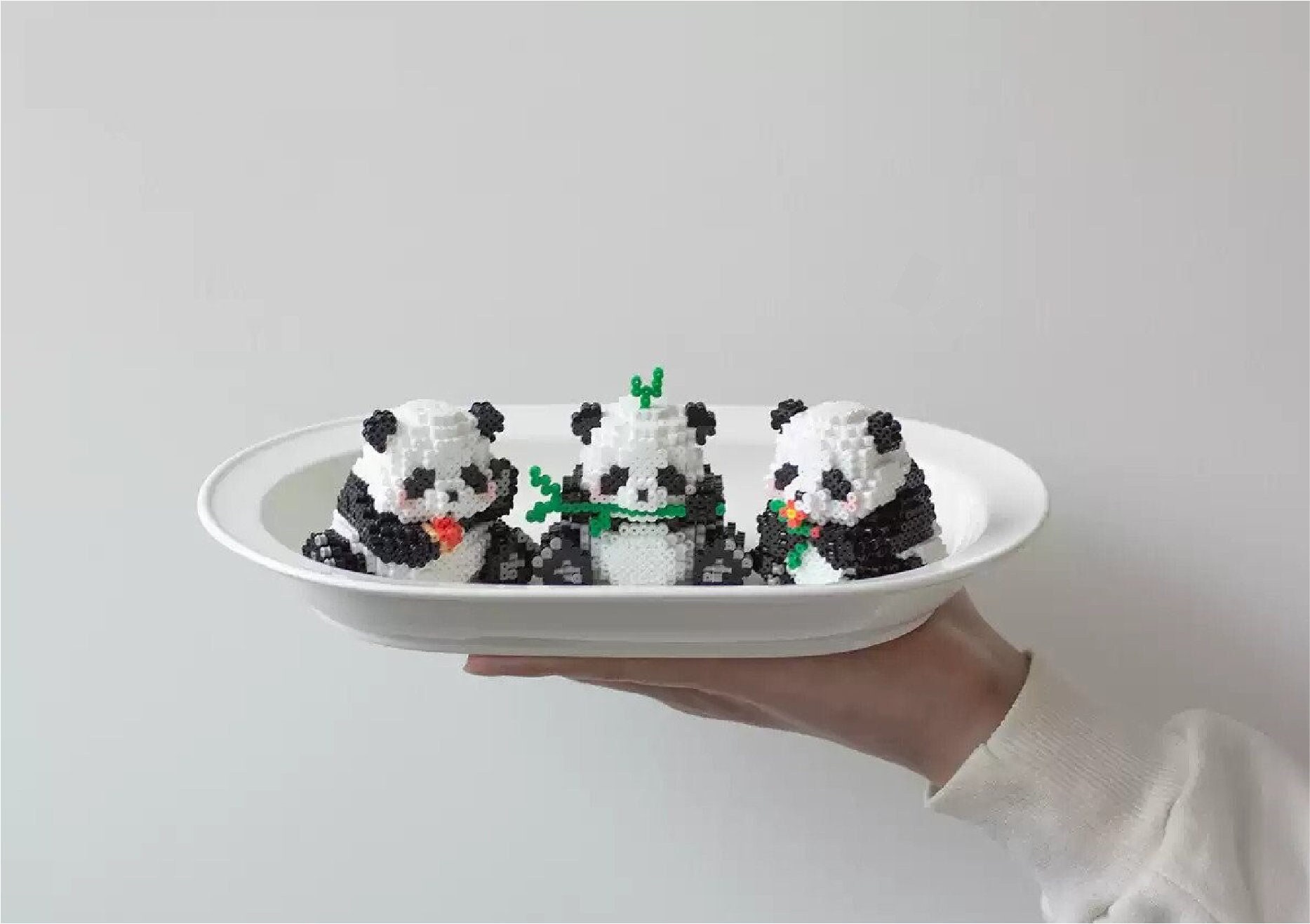 Set of 3 Panda 3D Perler Bead Pattern Digital Instant Download English ...