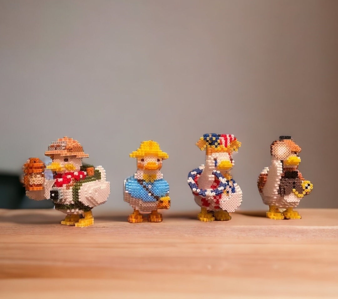 Dake Duck Set of 4 3D Perler Bead Patterns Digital Instant Download - Etsy