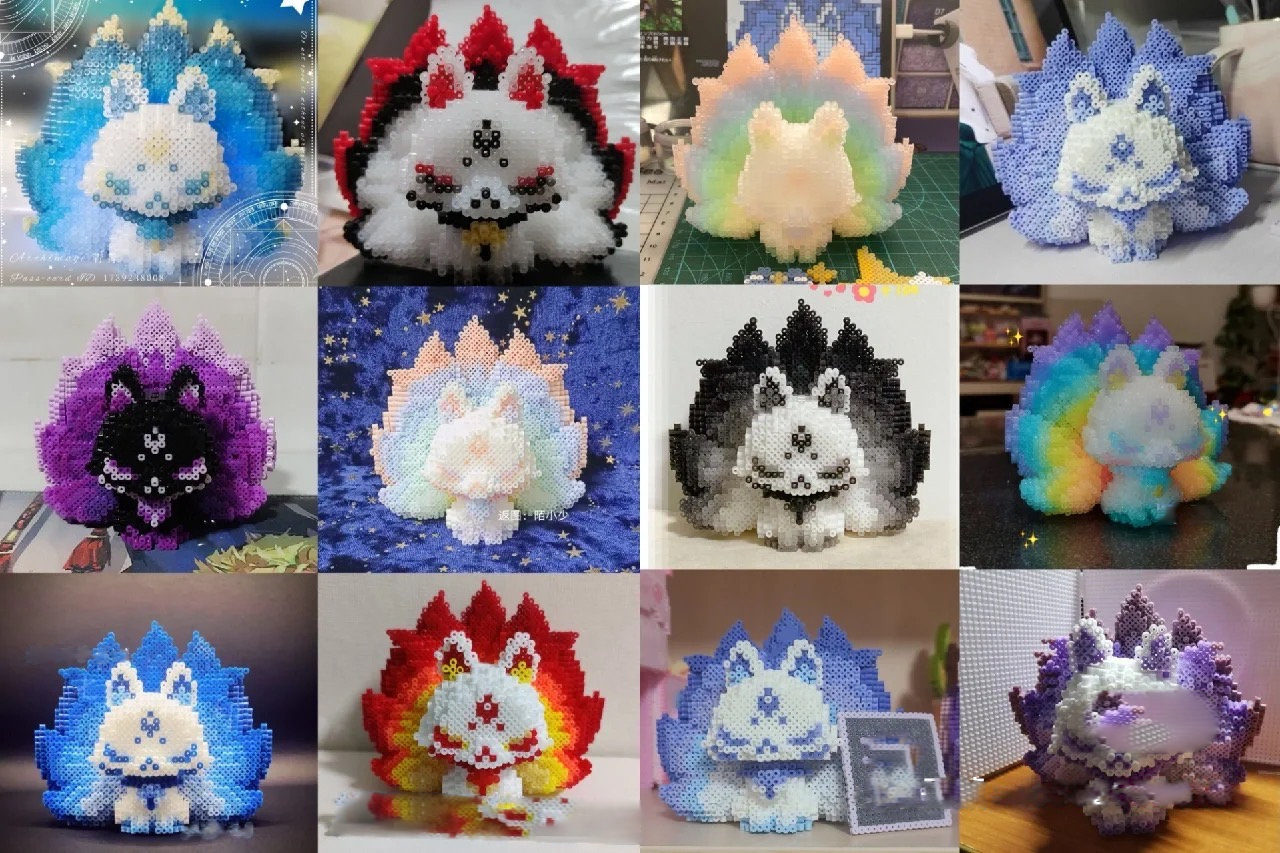 Ancient Nine Tail Fox 3D Perler Bead Pattern Digital - Etsy Canada