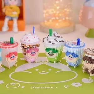3D Perler Bead Bubble Tea Patterns: Summer Drinks Series (digital ...
