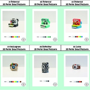 6 Vintage Cameras 3D Perler Bead Pattern Digital Instant Download EASY ...
