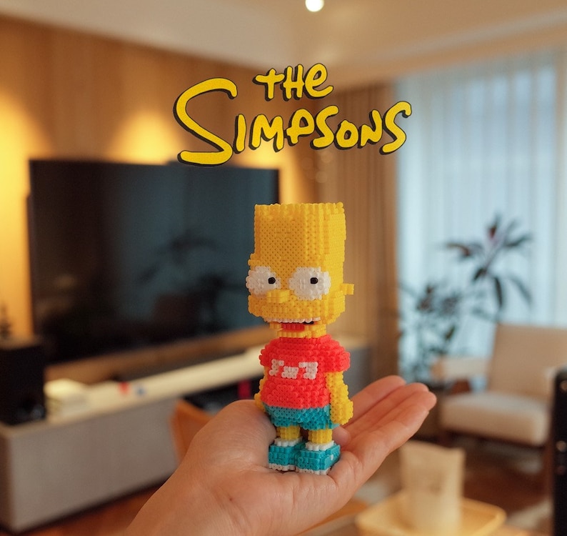 Bart Simpson 3D Perler Bead Patterns Digital Instant Download English ...