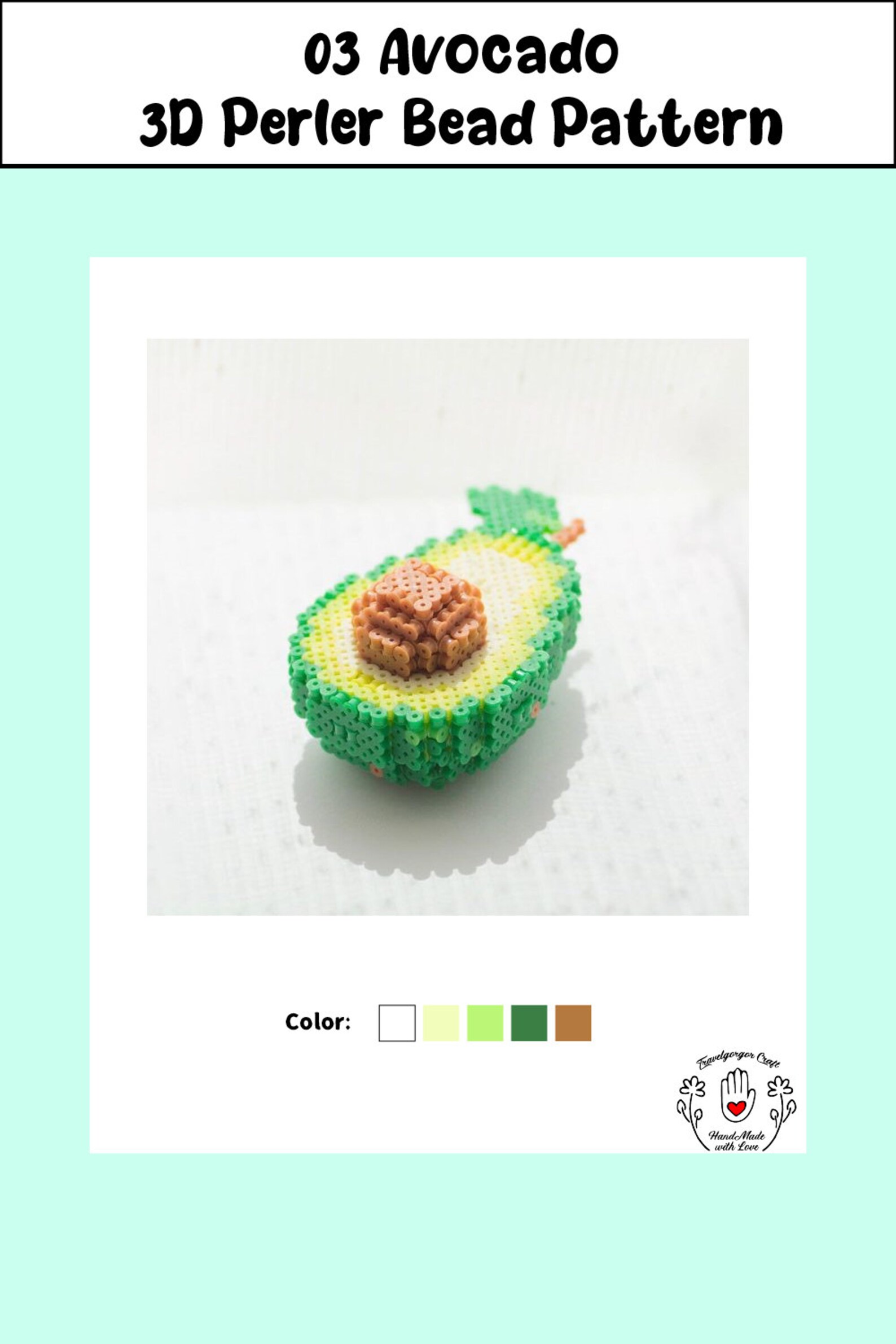 Litte Food 3D Perler Bead Pattern Total 3 Patterns Digital - Etsy
