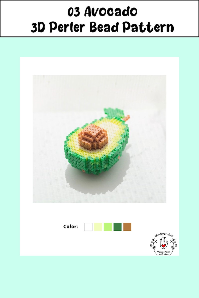 Litte Food 3D Perler Bead Pattern Total 3 Patterns Digital Instant ...