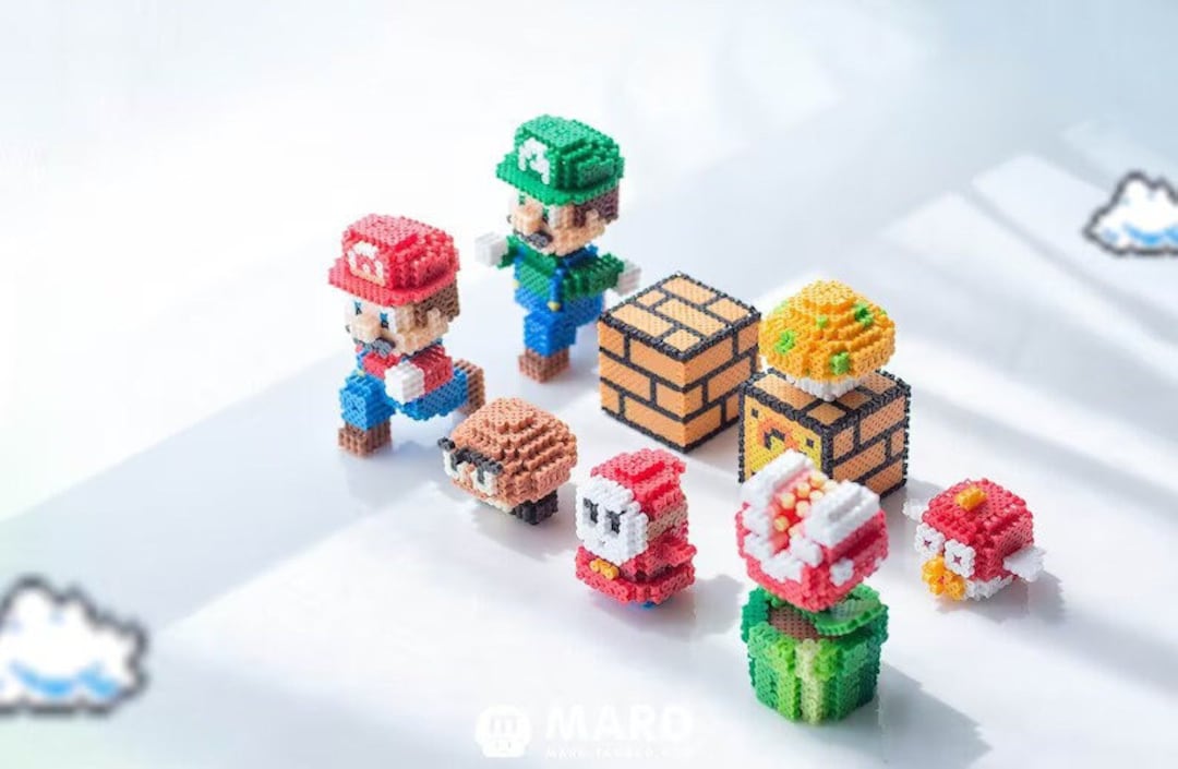 Super Mario Bros 3D Perler Bead Pattern English Guidances Digital - Etsy