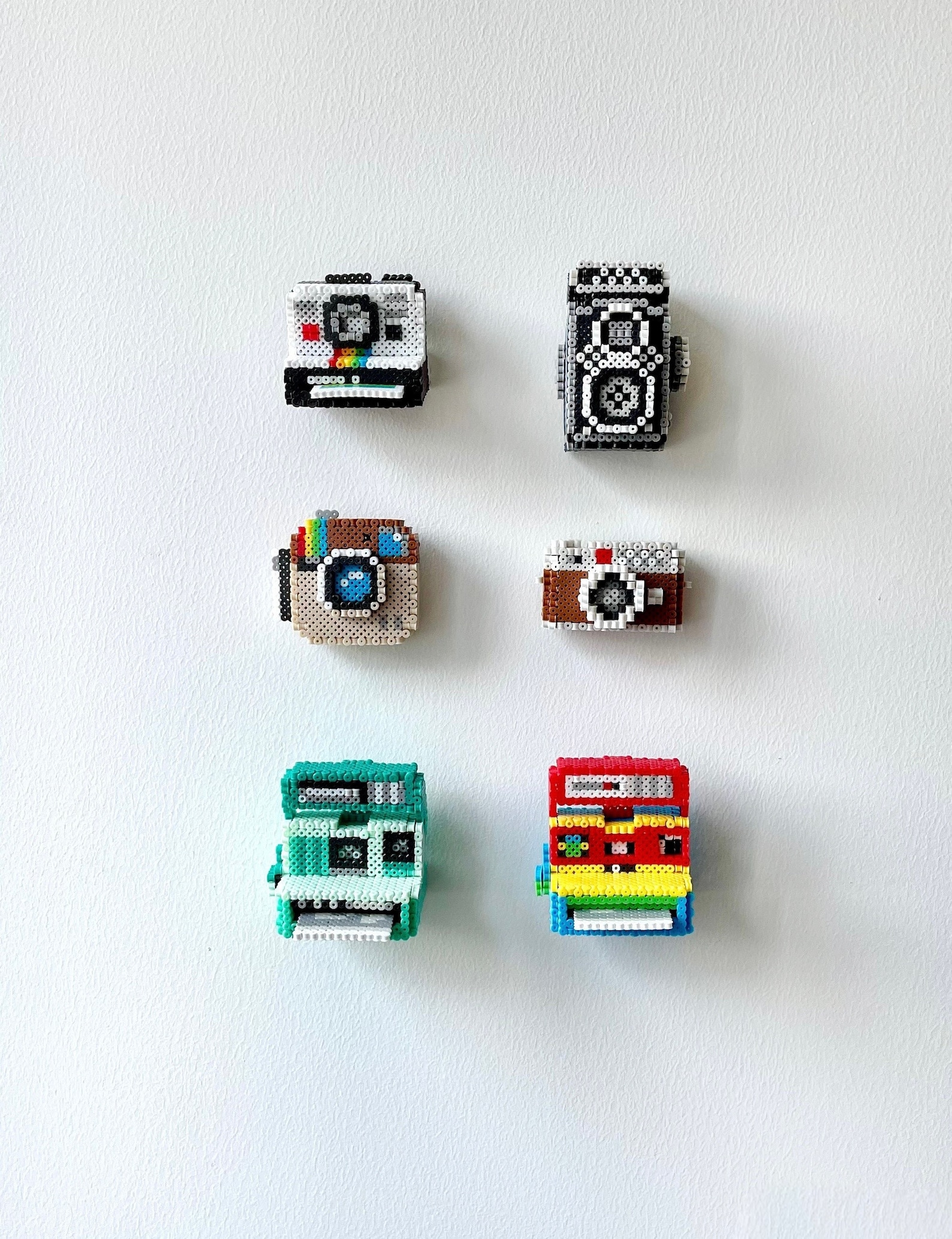 6 Vintage Cameras 3D Perler Bead Pattern Digital Instant Download EASY ...
