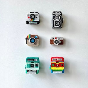 6 Vintage Cameras 3D Perler Bead Pattern Digital Instant Download EASY ...
