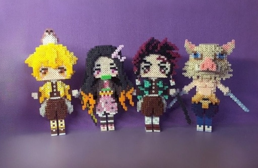 Demon Anime Characters 3D Perler Bead Patterns Digital Download - Etsy