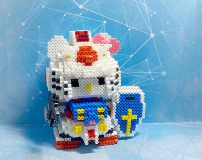 3D Perler Bead Pattern Tutorial Bunny Astronaut Riding Motorcycles ...