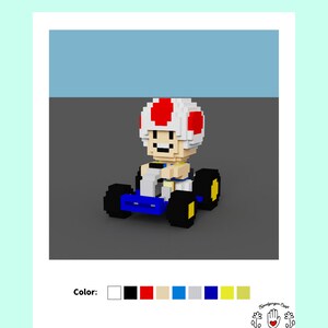 Super Mario Kart Kinopio Donkey Kong Jr. 3D Perler Bead Pattern Digital ...