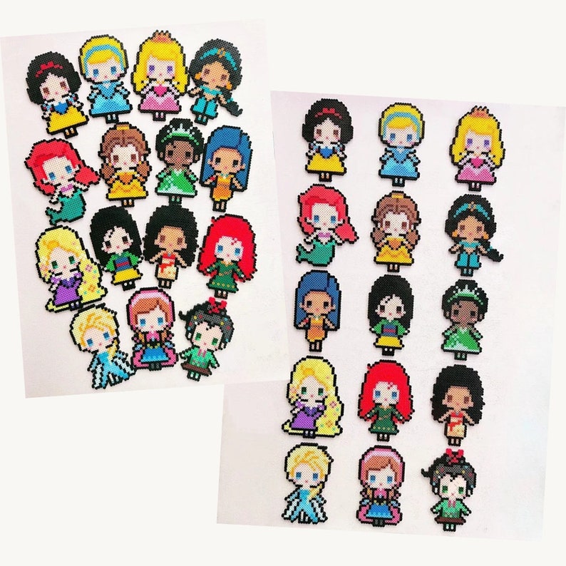 Princesses Perler Bead Patterns Digital Stickers Kids Craft Template ...