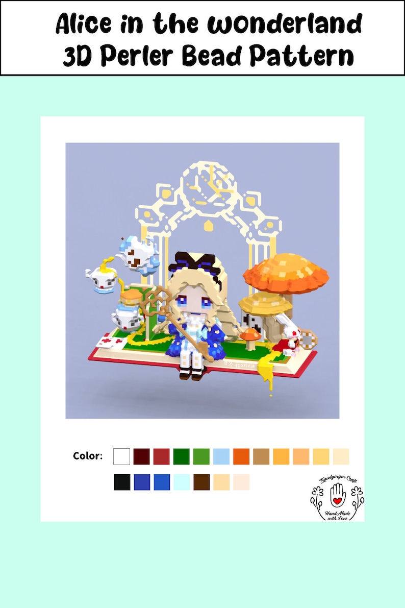Alice in the Wonderland 3D Perler Bead Patterns Digital Instant ...