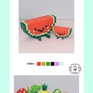 Litte Cute Food 3D Perler Bead Pattern Total 5 Patterns Digital Instant ...