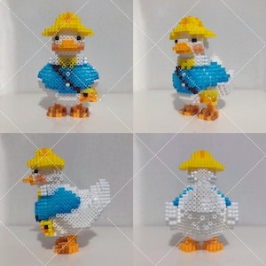 Dake Duck Set of 4 3D Perler Bead Patterns Digital Instant Download - Etsy