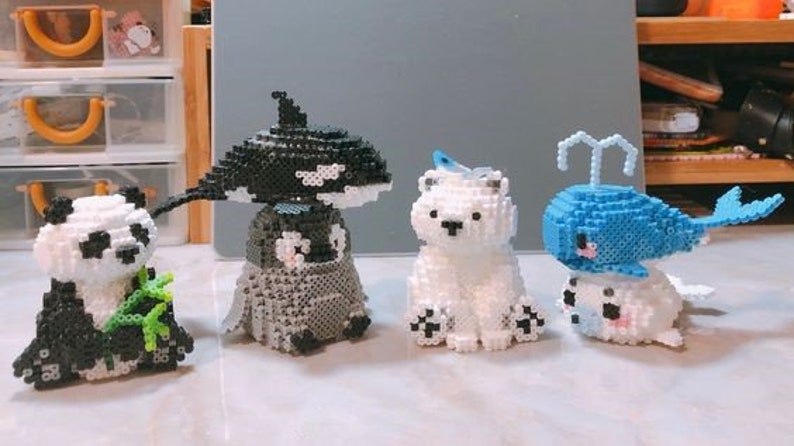 Sea Animals 3D Perler Bead Patterns Digital EASY - Etsy