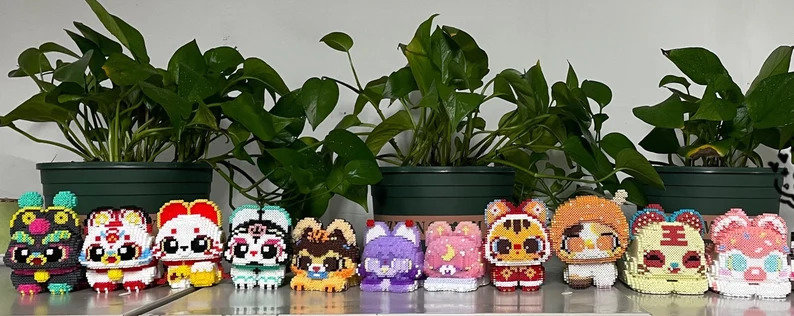 Cute Tiger 3D Perler Bead Patterns Digital Download English Guidances ...