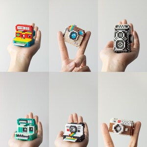 6 Vintage Cameras 3D Perler Bead Pattern Digital Instant Download EASY ...