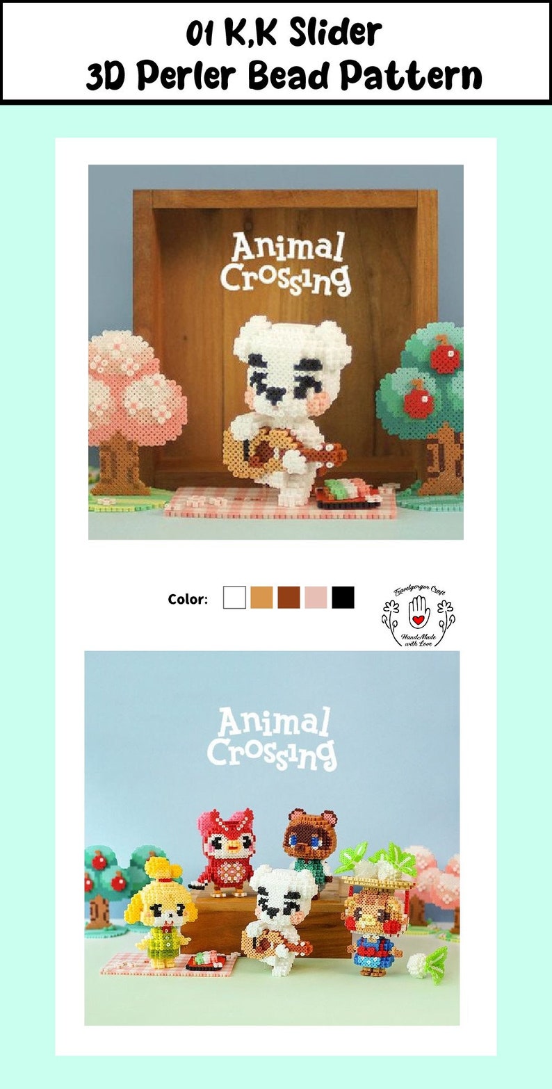 Animal Crossing 3D Perler Patterns English Guidances Tutorial - Etsy