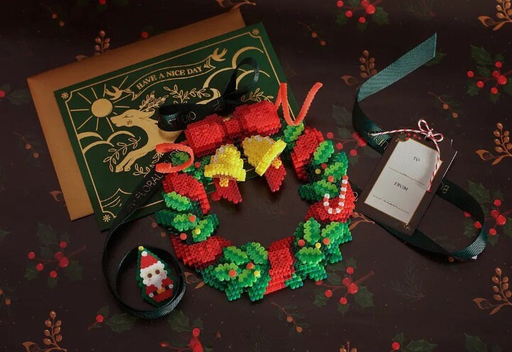 Christmas Wreath 3D Perler Bead Patterns Digital Instant Download ...