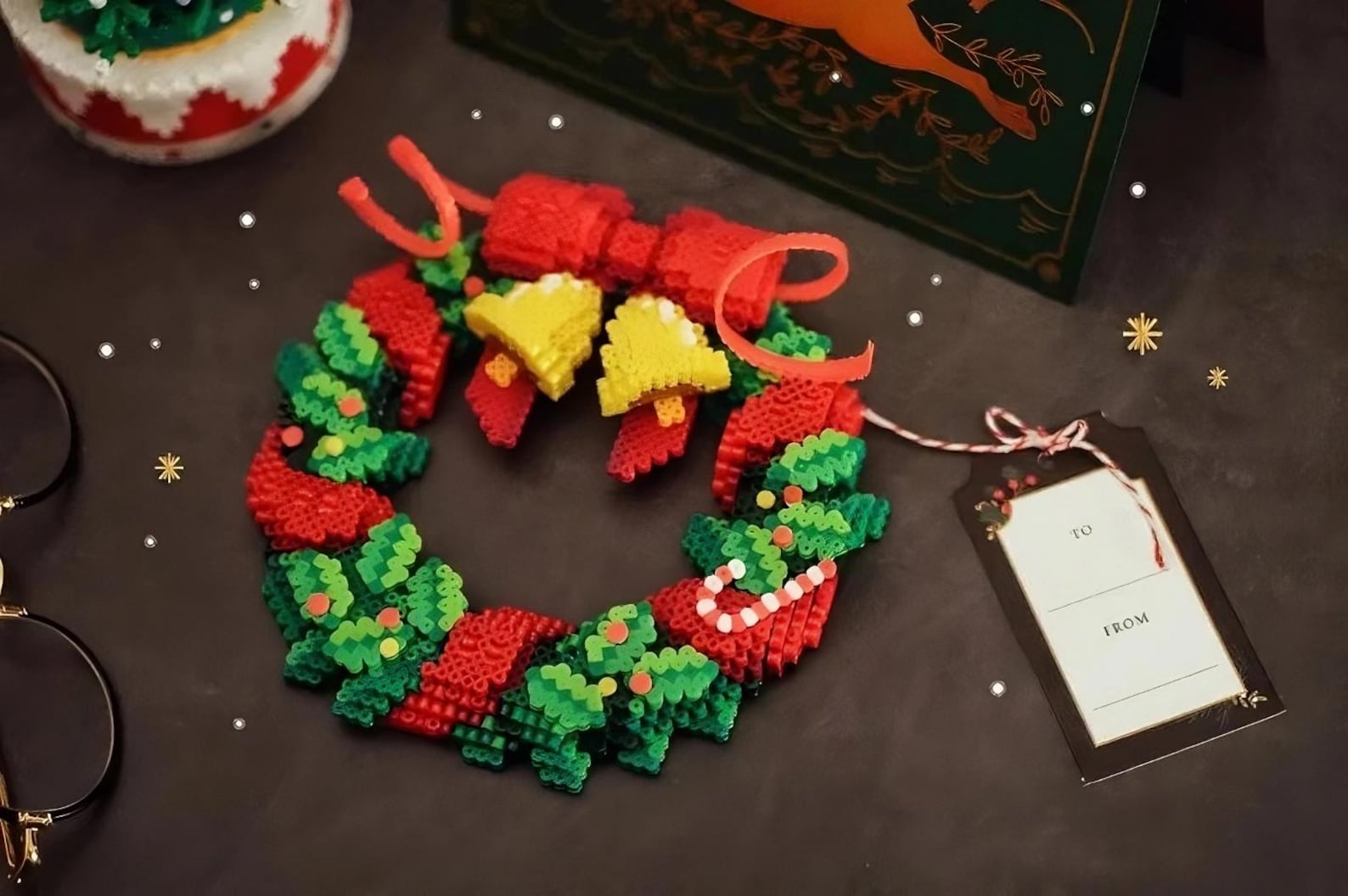 Christmas Wreath 3D Perler Bead Patterns Digital Instant Download ...