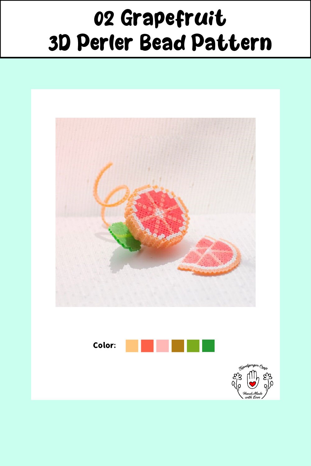 Litte Food 3D Perler Bead Pattern Total 3 Patterns Digital - Etsy