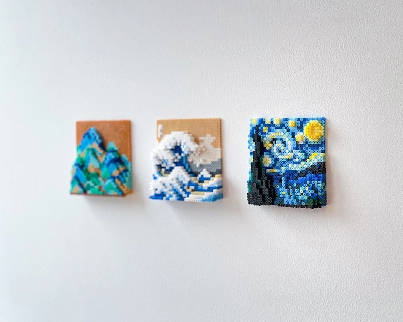 3D Perler Bead Pattern Famous Paintings Series Total 9 Patterns Digital ...