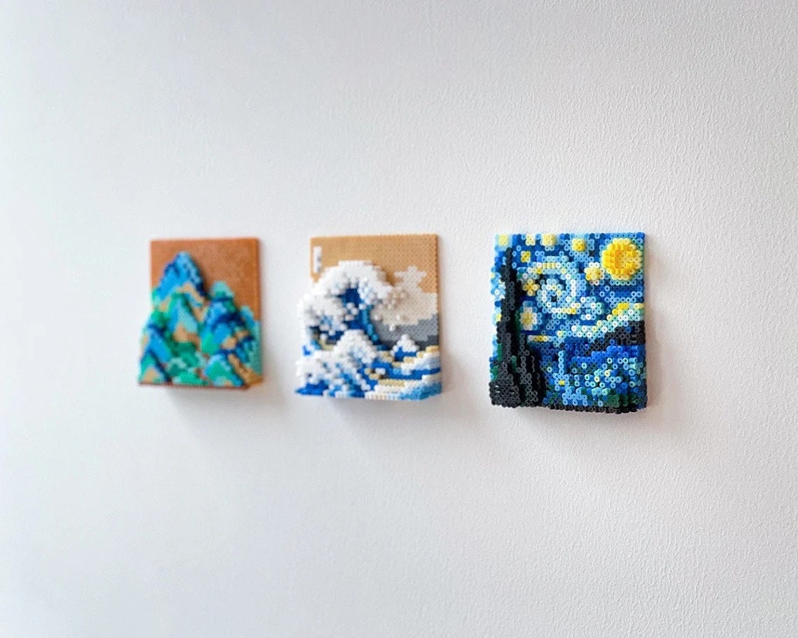 3D Perler Bead Pattern Famous Paintings Series Total 9 Patterns Digital ...