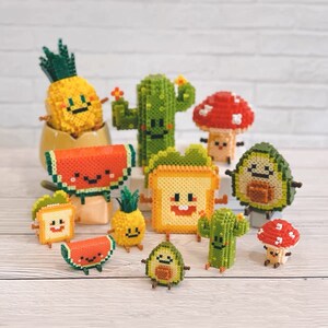 Litte Cute Food 3D Perler Bead Pattern Total 6 Patterns Digital Instant ...