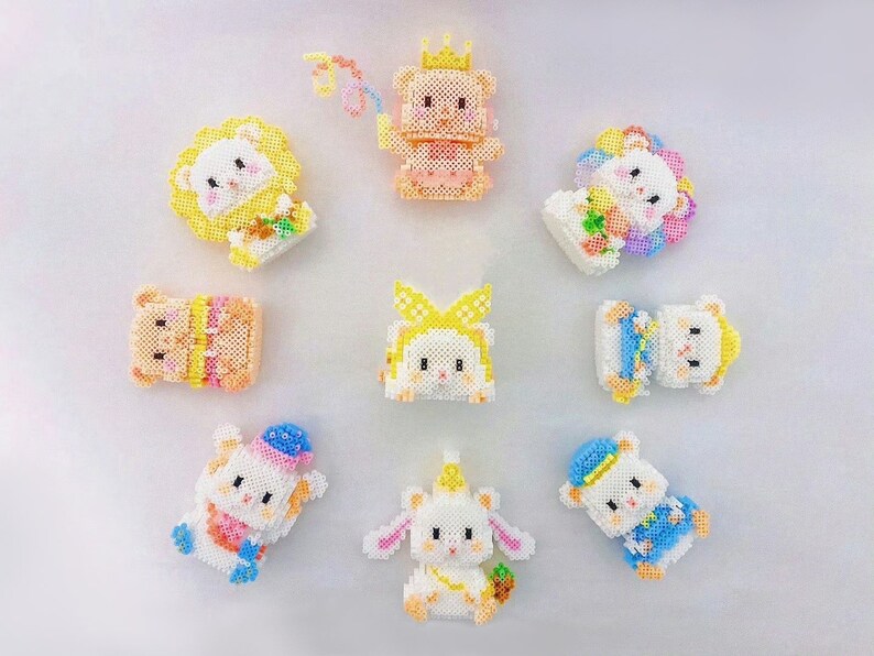 9 Cute Hamsters Little Mouse 3D Perler Bead Digital Pattern - Etsy