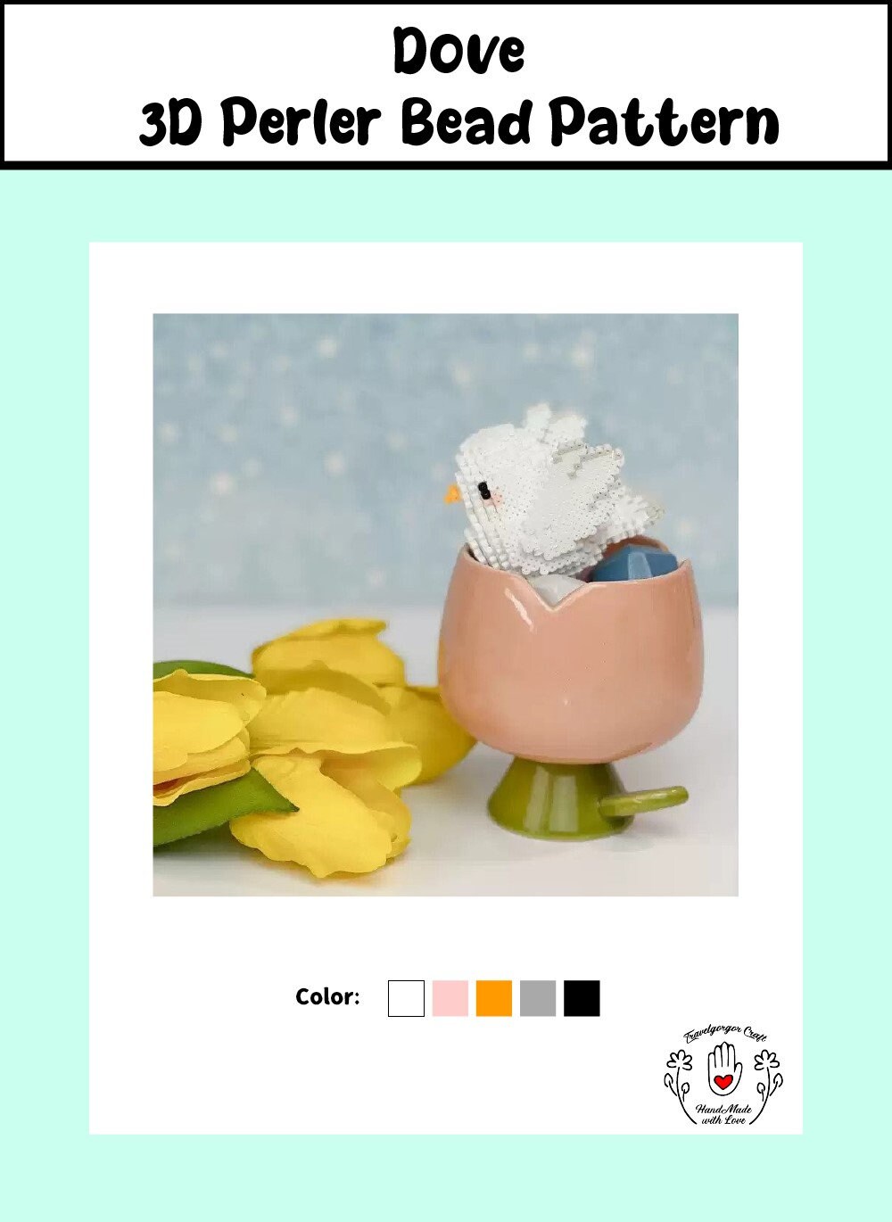 Cute Bird Dove 3D Perler Bead Patterns Digital Instant - Etsy Hong Kong