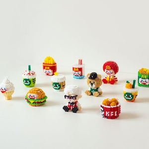 Cute Fast Food Series 3D Perler Beads Patterns Tutorial - Etsy