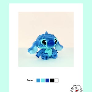 Set of 2 Stitch and Angel 3D Perler Bead Pattern Digital Instant ...