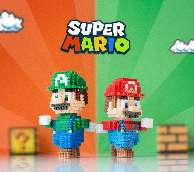 Super Mario Bros 3D Perler Bead Pattern English Guidances Digital - Etsy