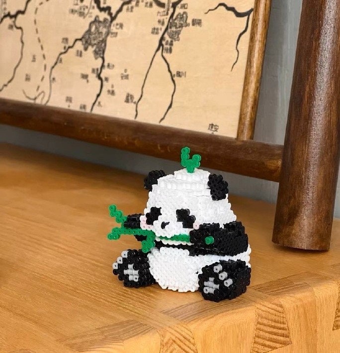Set of 3 Panda 3D Perler Bead Pattern Digital Instant Download English ...