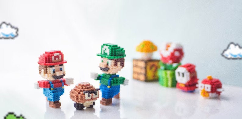 Super Mario Bros 3D Perler Bead Pattern English Guidances Digital - Etsy
