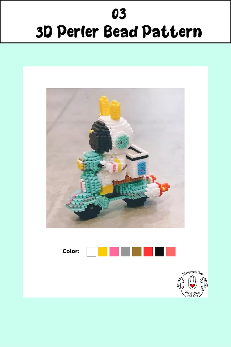 Bunny Astronaut Series 3D Perler Bead Pattern Digital Download - Etsy UK