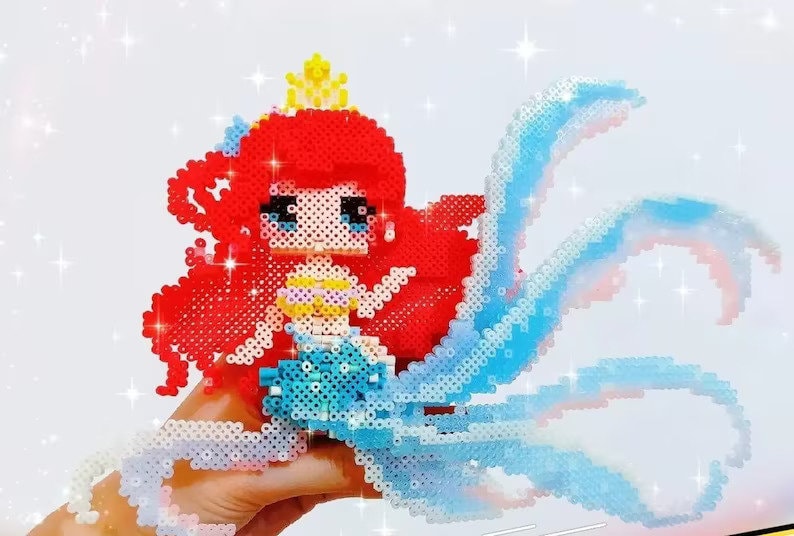 The Little Mermaid 3D Perler Bead Pattern Digital Instant - Etsy