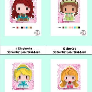 Cute Mini Princess 3D Perler Bead Pattern Digital Download EASY - Etsy