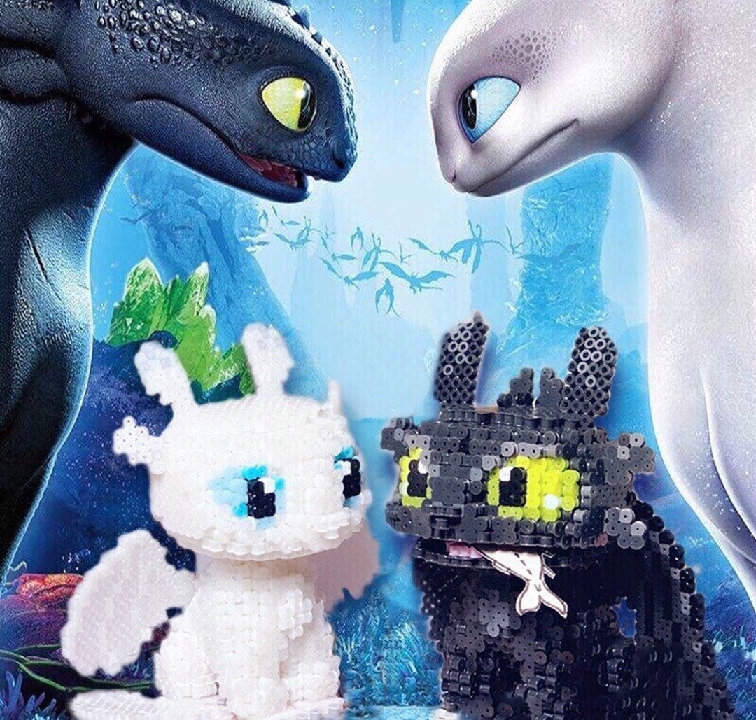 How to Train Your Dragon Set of Two Dragon 3D Perler Bead Pattern ...