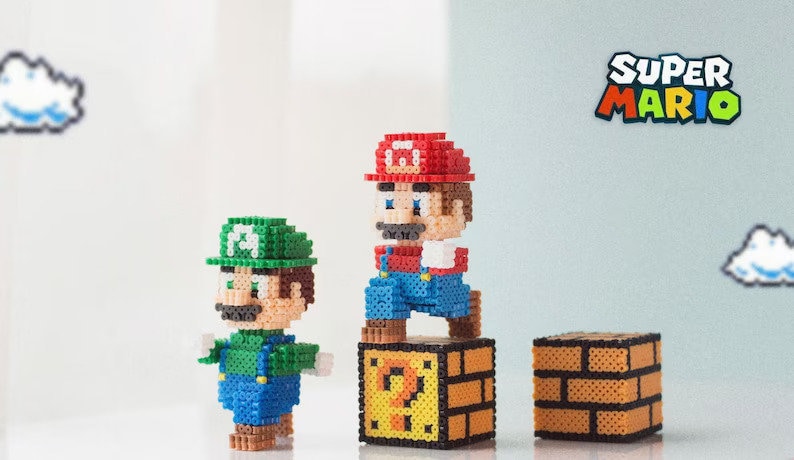 Super Mario Bros 3D Perler Bead Pattern English Guidances Digital - Etsy