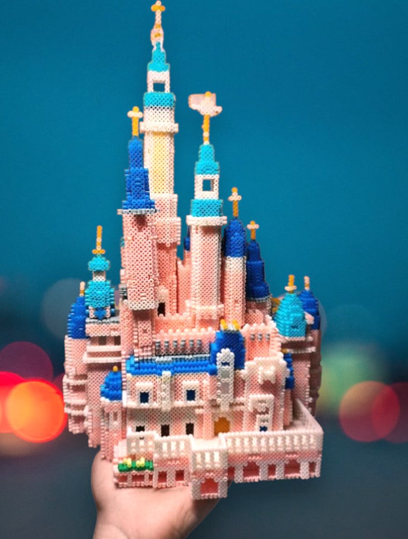 Dream Castle Building 3D Perler Bead Pattern Digital Instant - Etsy