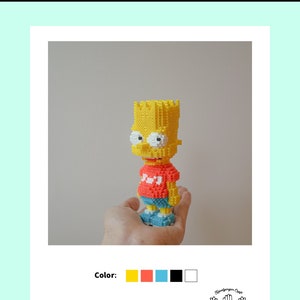 Bart Simpson 3D Perler Bead Patterns Digital Instant Download English ...