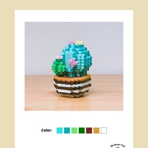 Mini Cactus Plants 3D Perler Bead Pattern Set of 6 Digital Download ...