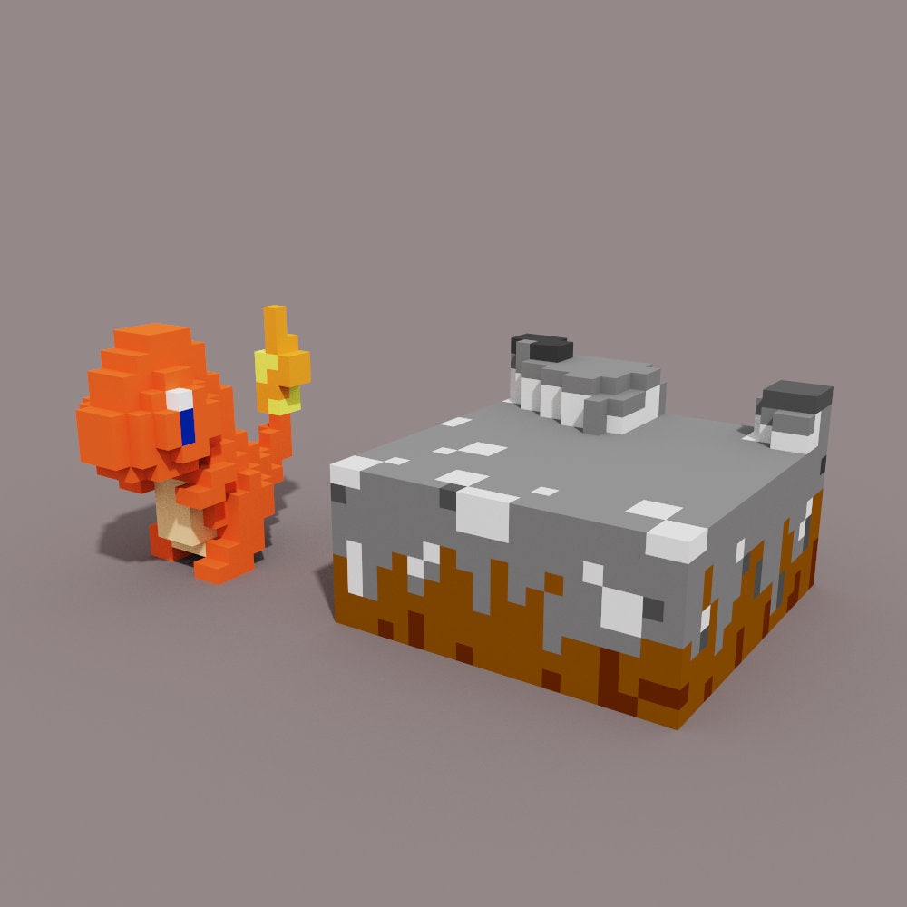 Little Pokemon Charmander 3D Perler Bead Pattern Digital - Etsy