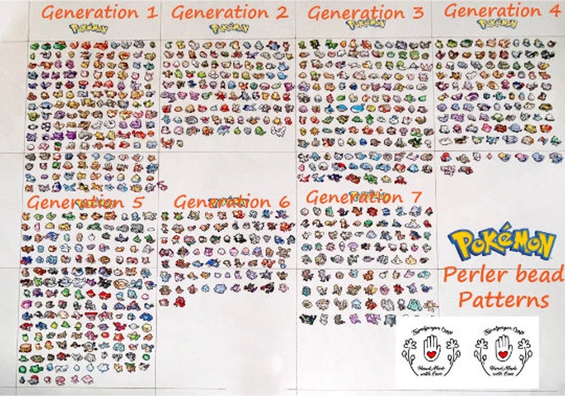 Pokemon 2D Perler Bead Patterns (digital Items) - Etsy