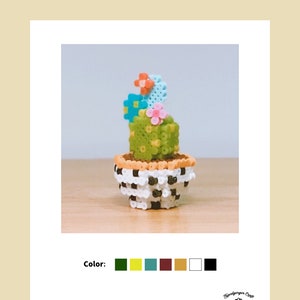 Mini Cactus Plants 3D Perler Bead Pattern Set of 6 Digital Download ...