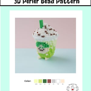 3D Perler Bead Bubble Tea Patterns: Summer Drinks Series (digital ...