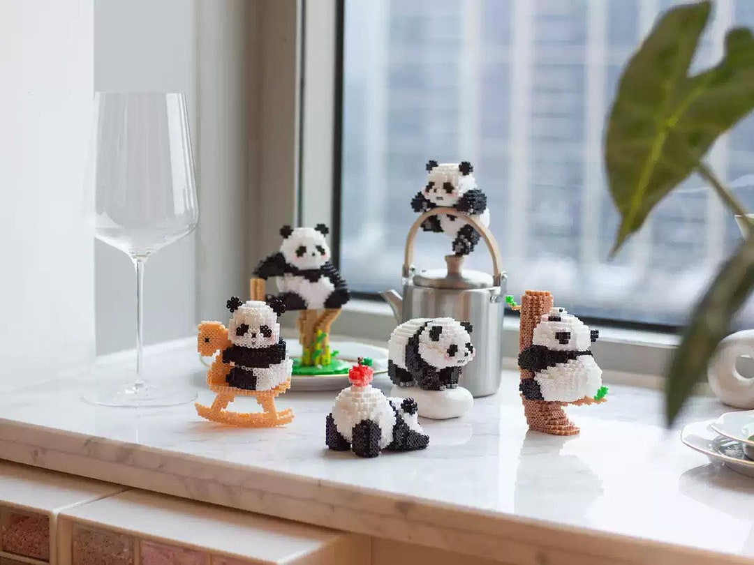 Cute Panda 3D Perler Bead Pattern English Guidances Digital - Etsy