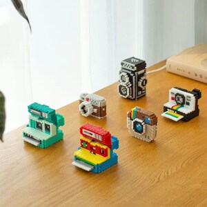 6 Vintage Cameras 3D Perler Bead Pattern Digital Instant Download EASY ...